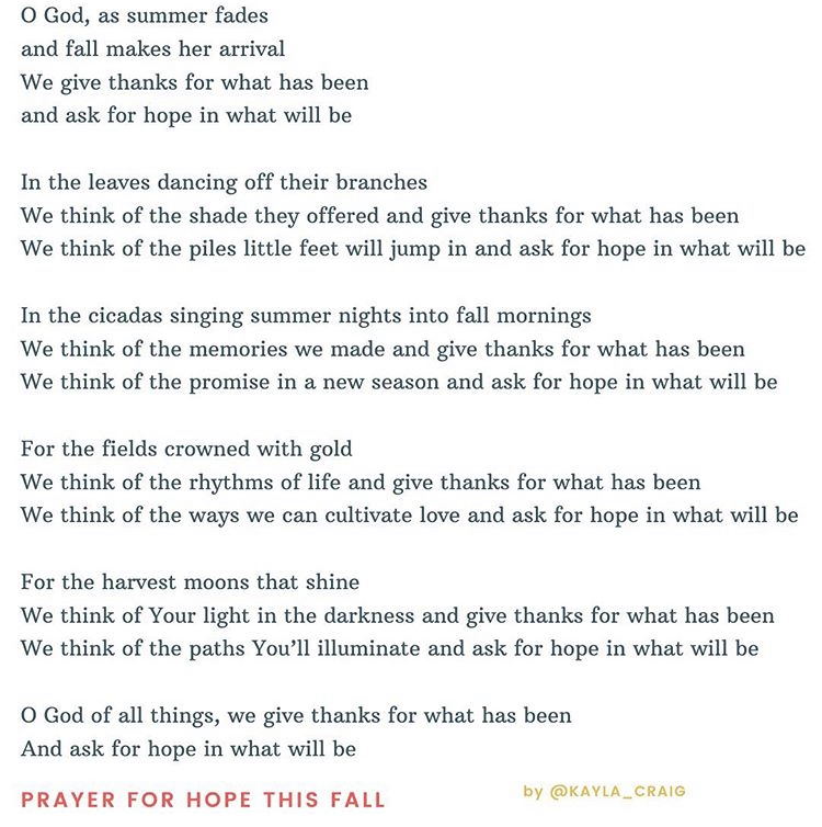 Children & Families: Fall Prayers – St. Paul's Anglican Cathedral